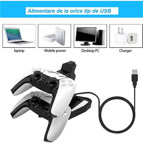 Станция за зареждане 2 X Playstation 5 контролер докинг станция с надградена стойка Led