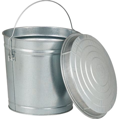 Behrens Locking Lid Can Behrens High Grade Steel 6110 10 Gal Silver