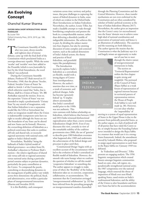 Pdf Indian Federalism An Evolving Concept