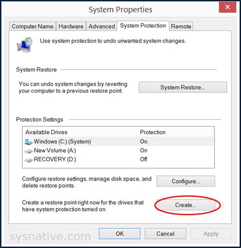 Windows System Restore Create A Restore Point Windows 10 8 1 8 7