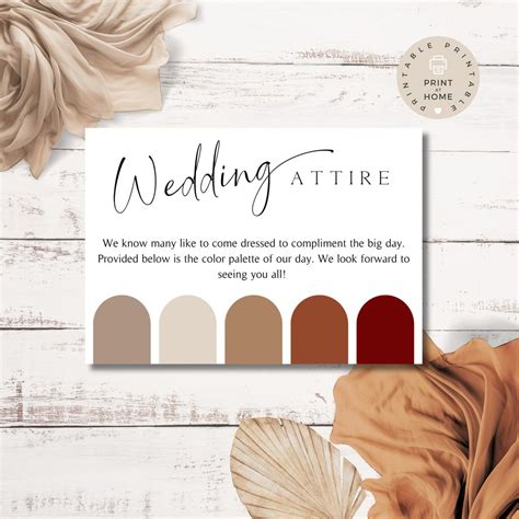 Wedding Color Palette Card Editable Wedding Dress Code Card Canva