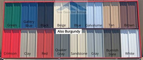 Steel Colors Discover Colors — Request Your Quote — Texas Choice