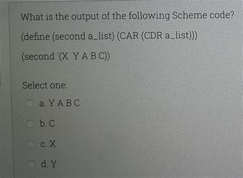 Solved What Does The Following Scheme Function That Takes A