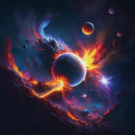 Premium Photo Space Planetary Disaster In Space Background Image