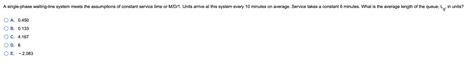 Solved A Single Phase Waiting Line System Meets The Chegg Com