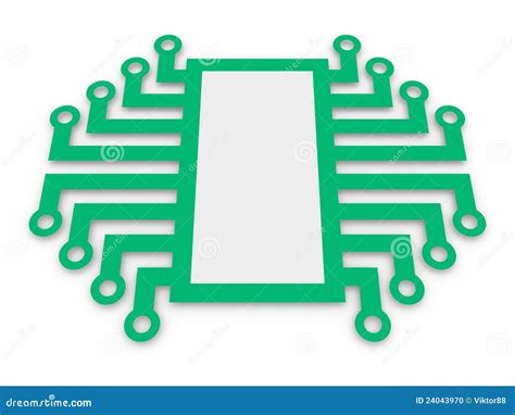 Electronic Microchip Connecting With Circuit Board Lines Stock Image 326302705