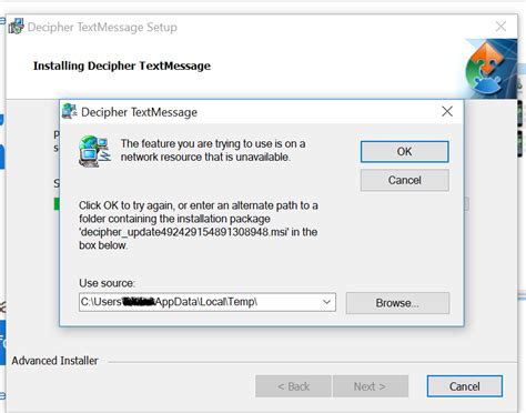 I Get An Error Saying The Feature You Are Trying To Use Is On A Network Resource That Is