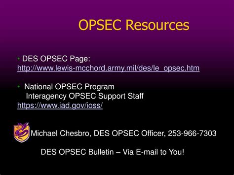Ppt Opsec Countermeasures Michael Chesbro Des Opsec Officer Powerpoint Presentation Id 2946561
