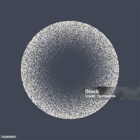 둥근 모양의 점선 객체 Stipple 요소 페이딩 그라디언트 찌르기 점웍 그리기 점을 사용한 음영 픽셀 분해 하프톤 효과 화이트 노이즈 거친 질감 벡터 일러스트 레이 션 0