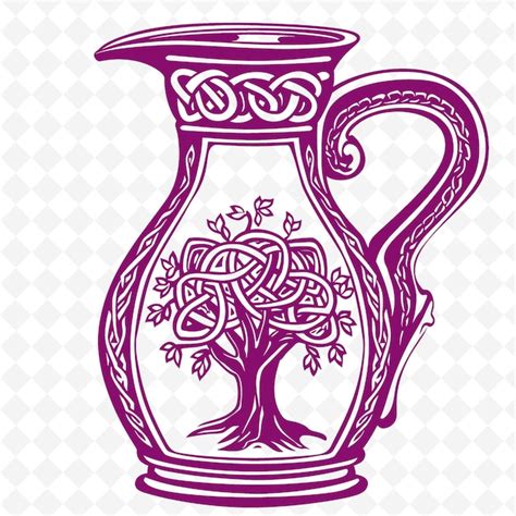 Premium PSD A Purple And Pink Vase With A Tree In The Middle