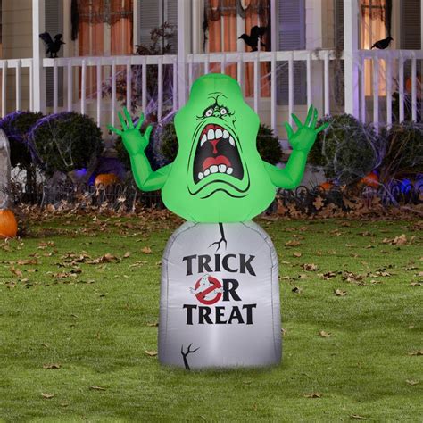 5ft Airblown® Inflatable Halloween Ghostbusters Slimer On Tombstone