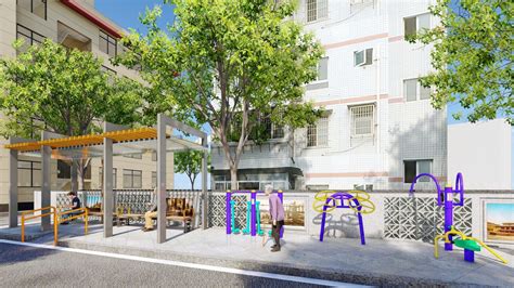 现代老旧小区改造景观su模型下载【id 1152599629】 知末su模型网