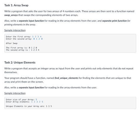 Solved Task 1 Array Swap Write A Program That Asks The User