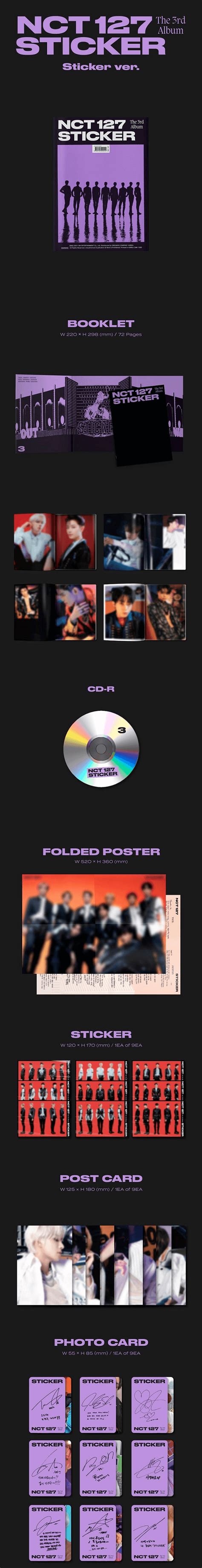 Nct 127 Sticker 3rd Album Sticky Seoul City And Sticker Versions Kor Ver