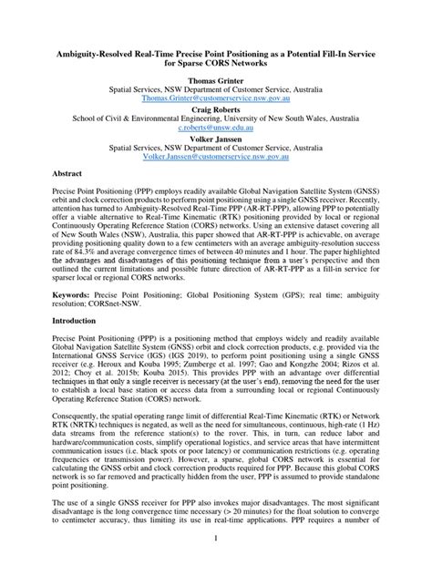 Ambiguity Resolved Real Time Precise Point Positioning As A Potential