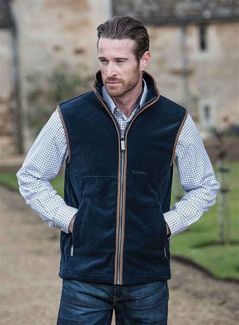 Landmark Schoffel Oakham Fleece Gilet Navy Fleece Check Shirt