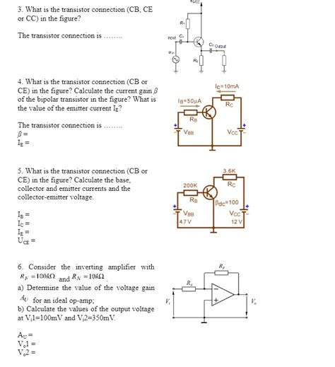 Solved 3 What Is The Transistor Connection Cb Ce Or Cc In The Figure The Transistor