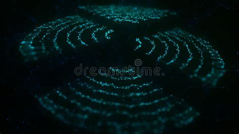 Digital Technology Background Big Data Visualization Dynamic Wave Of Glowing Particles