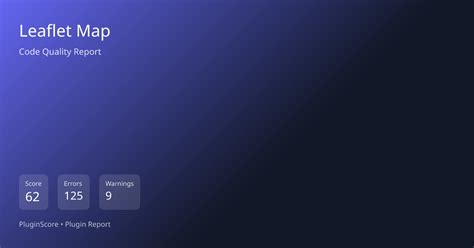 Code Quality Report For Leaflet Map — Score 62 Pluginscore