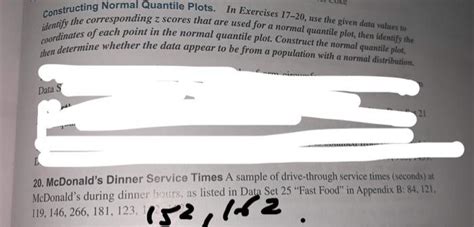 Solved Constructing Normal Quantile Plots In Exercises