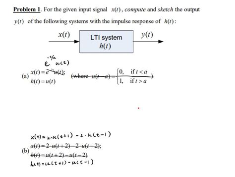 Solved For The Given Input Signal X T Compute And Sketch Chegg Com