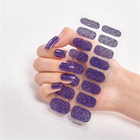 16 Sheets Nail Polish Stickers Full Nail Wraps For Women Stick On Fingernail Nails Self Adhesive