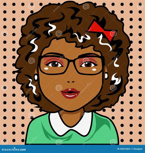 Mujer Del Afro En Personaje De Dibujos Animados Ilustración Del Vector