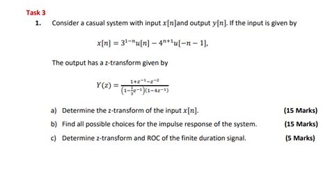 Solved Task 3 1 Consider A Casual System With Input X N And Chegg