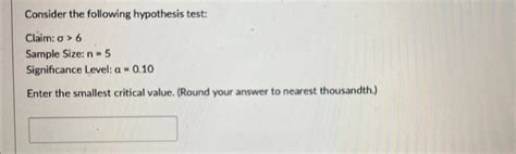 Solved Consider The Following Hypothesis Test Claim