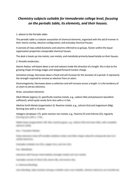 Solution Chemistry Subjects Suitable For Immoderate College Level