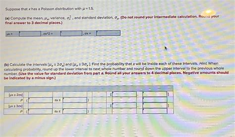 Solved Suppose That X Has A Poisson Distribution With μ