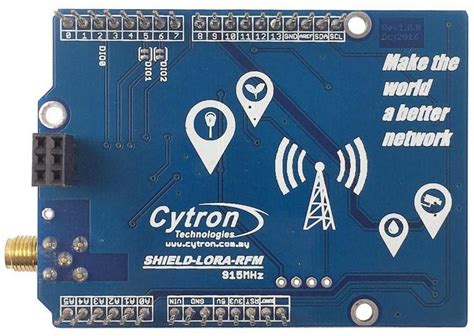 Lora Rfm Long Range Transceiver Shield 915 Mhz North America Robotshop