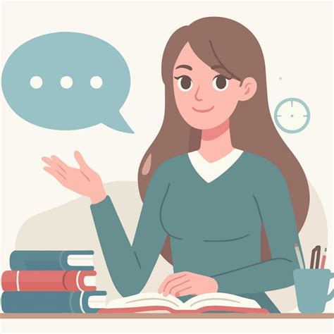 Mujer Vectorial Diciendo Explicando Algo Con Ilustración De Dibujos