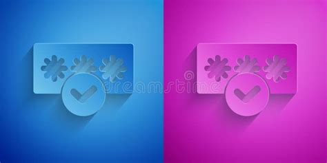 Paper Cut Password Protection And Safety Access Icon Isolated On Blue And Purple Background