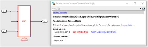 Analyze Results For Dead Logic Analysis Matlab And Simulink Example