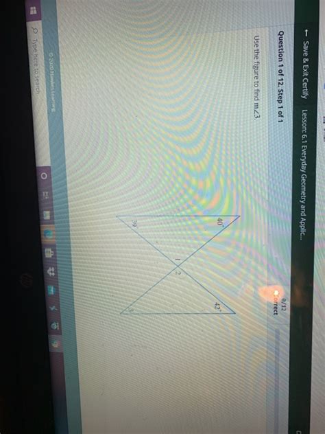 solved save and exit certify lesson 6 1 everyday geometry and