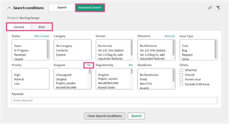 Search Issue Users Guide Backlog Enterprise Help Guide