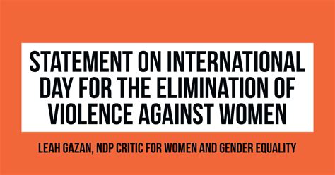 Statement On International Day For The Elimination Of Violence Against