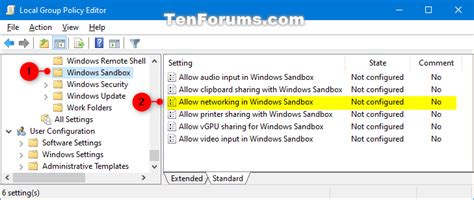 How To Enable Or Disable Networking In Windows Sandbox In Windows 10