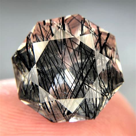 Rare Rutile Needles In Quartz Top Cut Gemstone From Pakistan Etsy