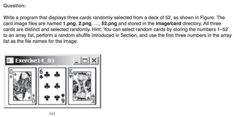Write A Program That Displays Three Cards Randomly Chegg