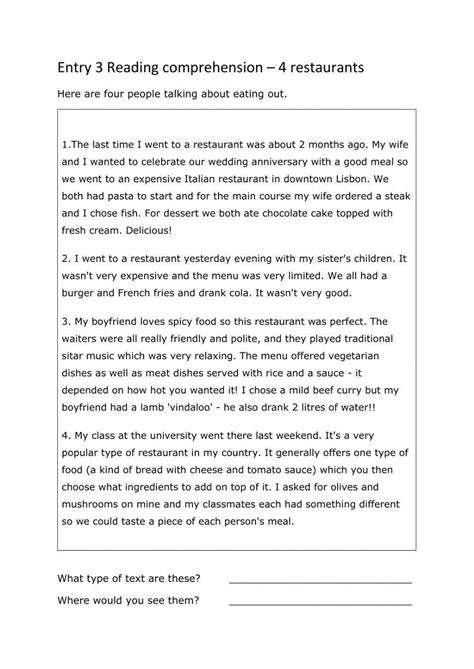 Esol Entry 3 Re… Free Interactive Worksheets 220367