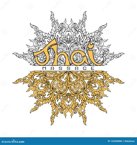 Logo For Thai Massage With Traditional Thai Ornament Pattern Element