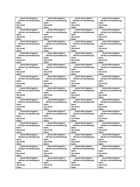 Loose Tabs Label Pdf
