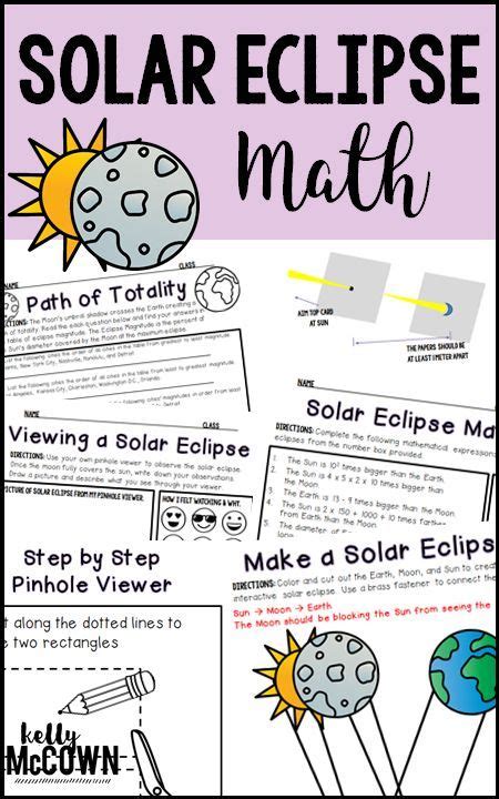 Solar Eclipse Math Activities For August 21 2017 Dont Miss Out On