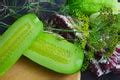 Thinly Sliced Cucumber Free Stock Image