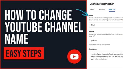 How To Change YouTube Channel Name EASY STEPS YouTube