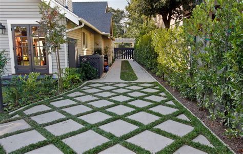 Concrete And Grass Driveway Section
