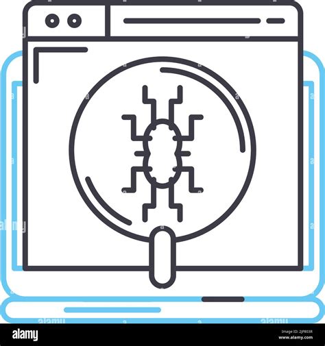Bug Tracking Line Icon Outline Symbol Vector Illustration Concept