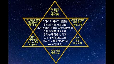 그리스도 예수가 찔림은 우리의 허물 때문이요 그가 상함은 우리의 죄악 때문이라 그가 징계를 받으므로 우리는 평화를 누리고 그가 채찍에 맞으므로 우리는 나음을 받았도다